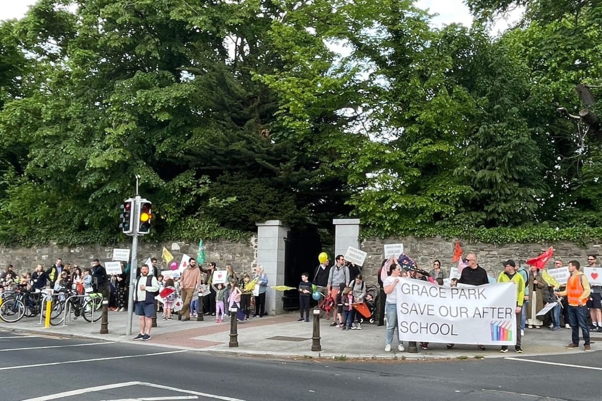 In Drumcondra, parents and children protest the planned closure of ...