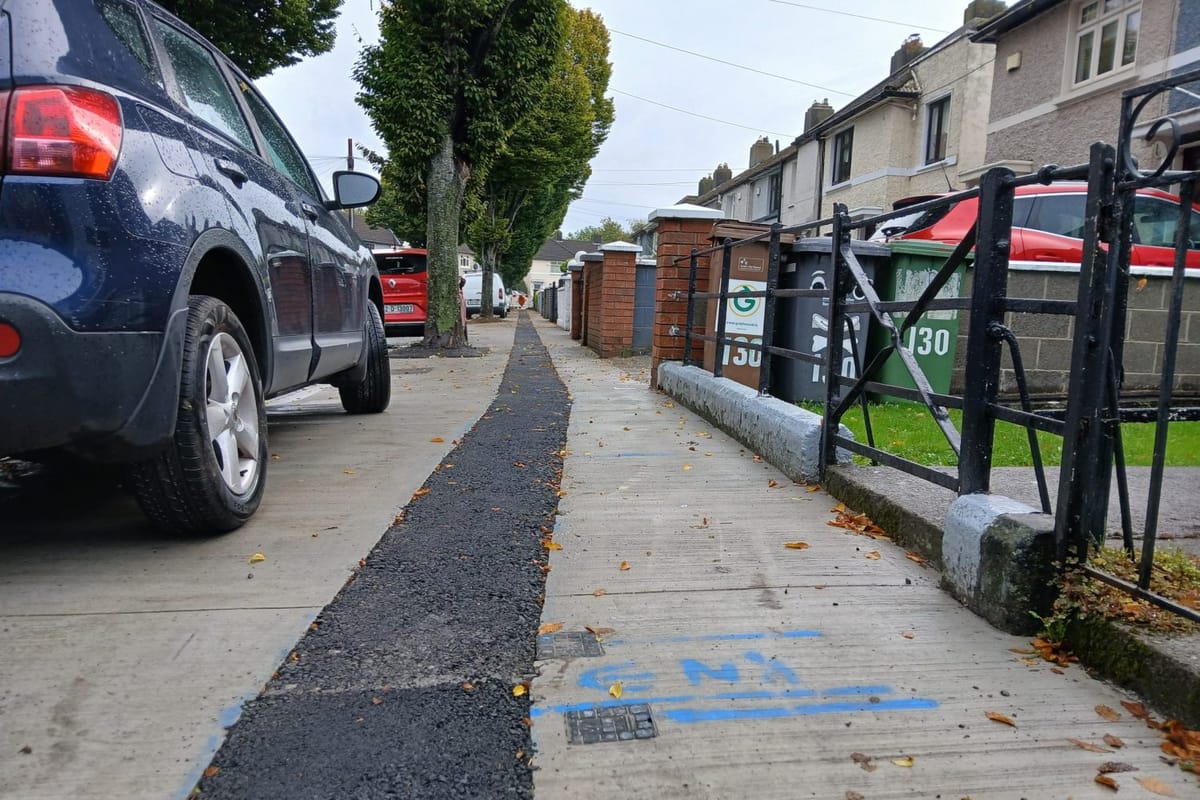 In Cabra, a brand-new footpath was dug up just weeks after being built ...